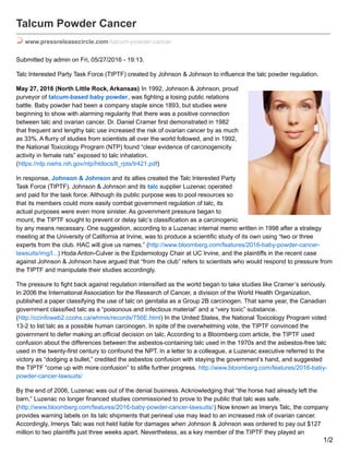 Talcum Powder Cancer | PDF