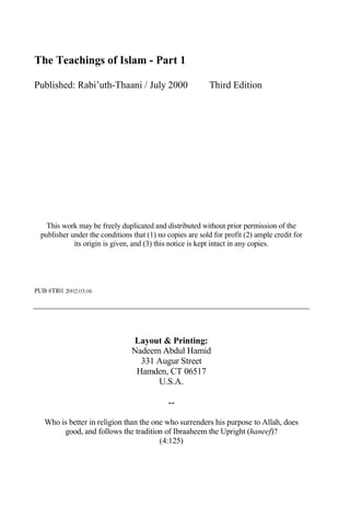 Taleem -ul- Islam By Shaykh Mufti Muhammad Kifayatullah (r.a) | PDF