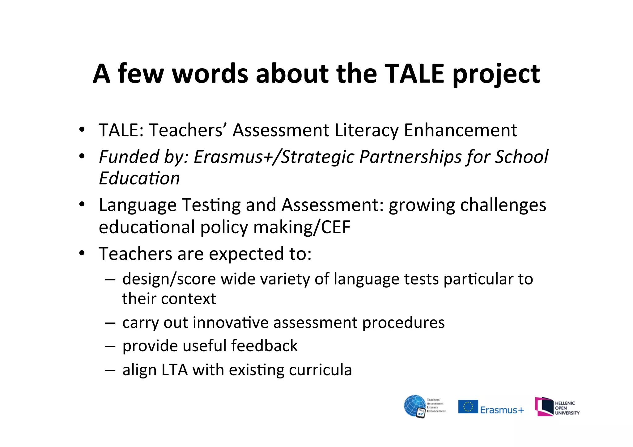 TALE Project Presentation - Greece - March 2016 | PDF