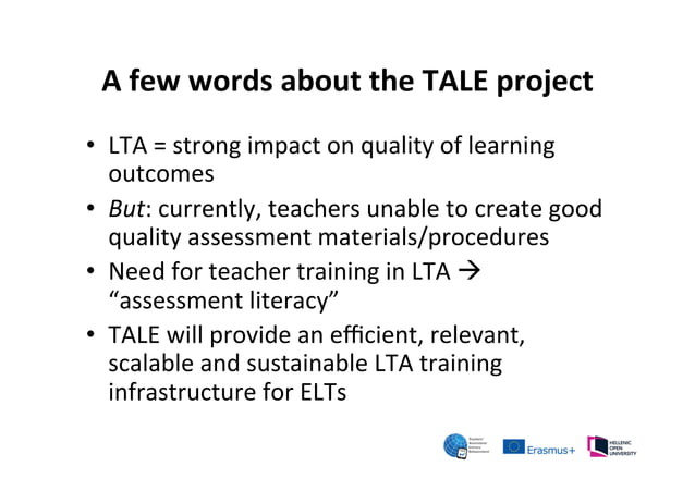 TALE Project Presentation - Greece - March 2016 | PPT