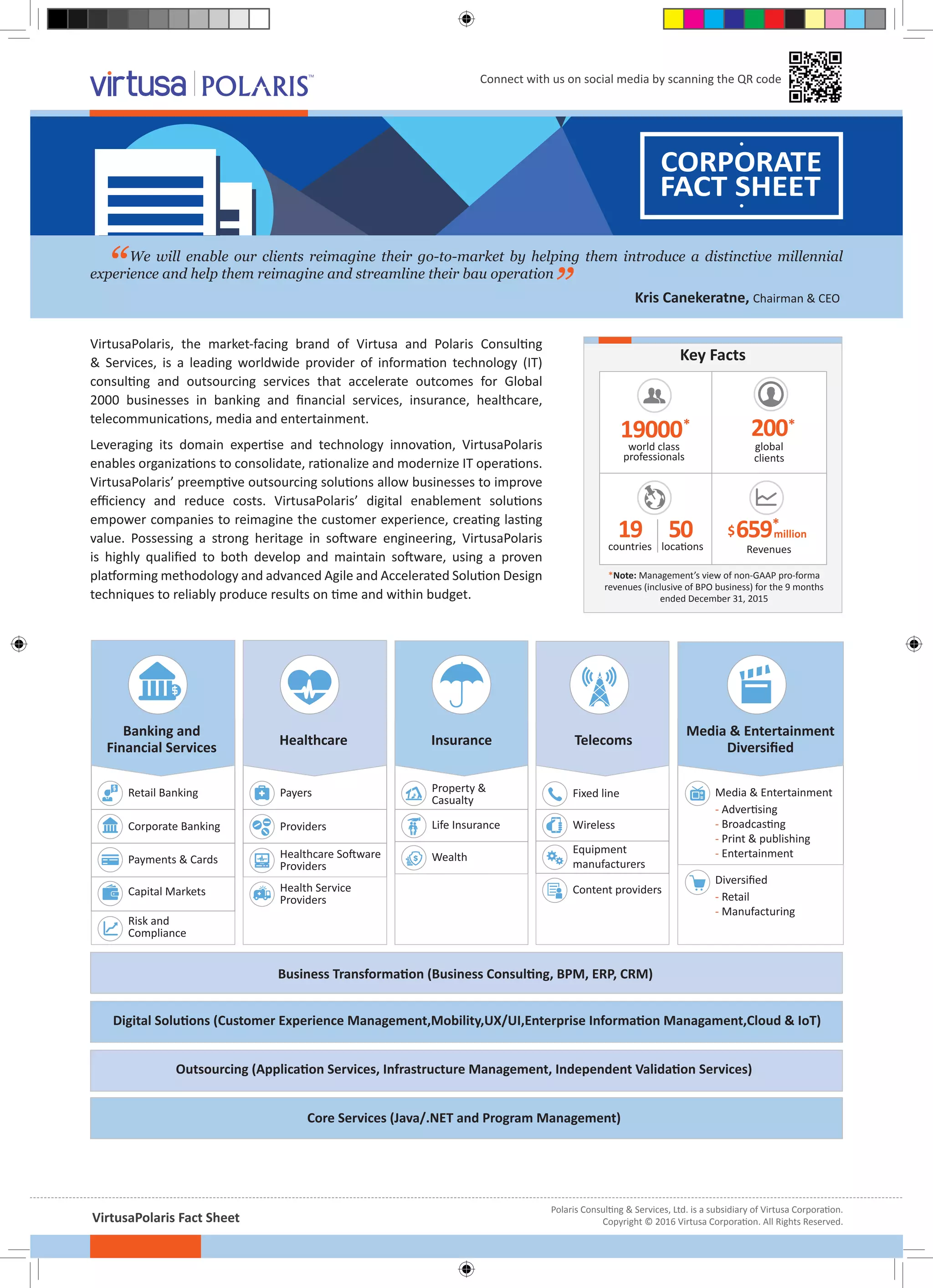 VirtusaPolaris Corporate Fact Sheet | PDF