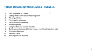 Talend Training - Syllabus for Talend Data Integration | PDF