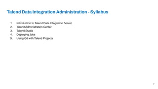 Talend Training - Syllabus for Talend Data Integration | PDF