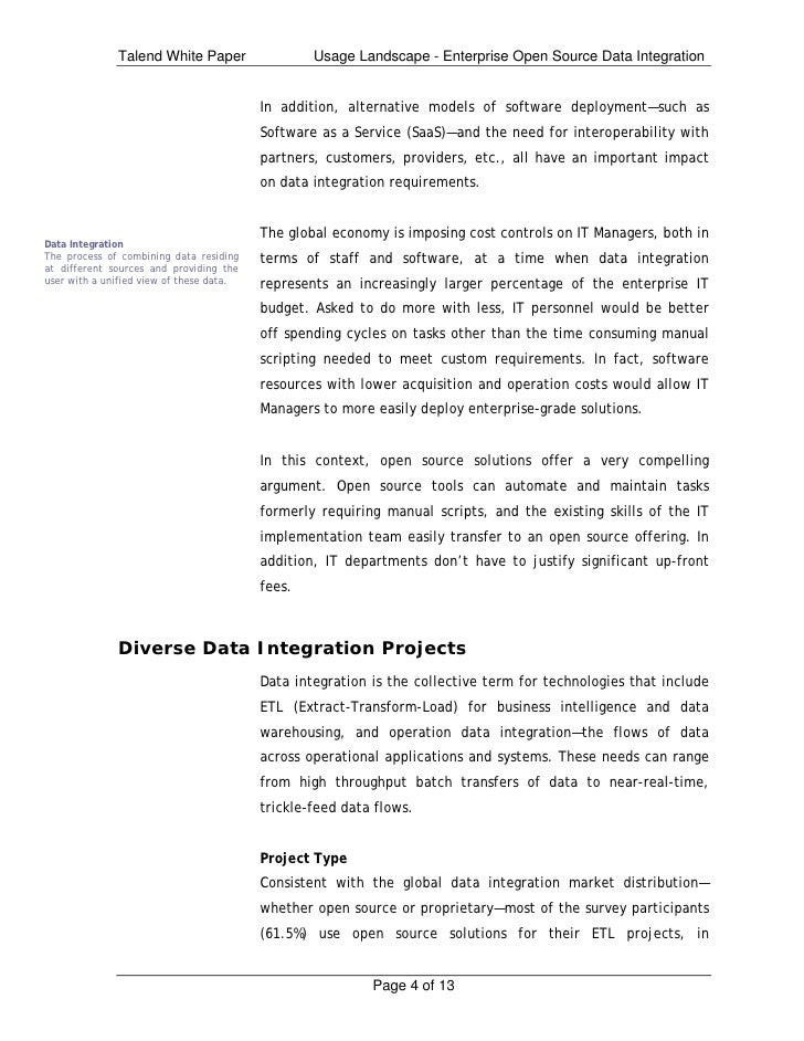 Usage Landscape of Enterprise Open Source Data Integration
