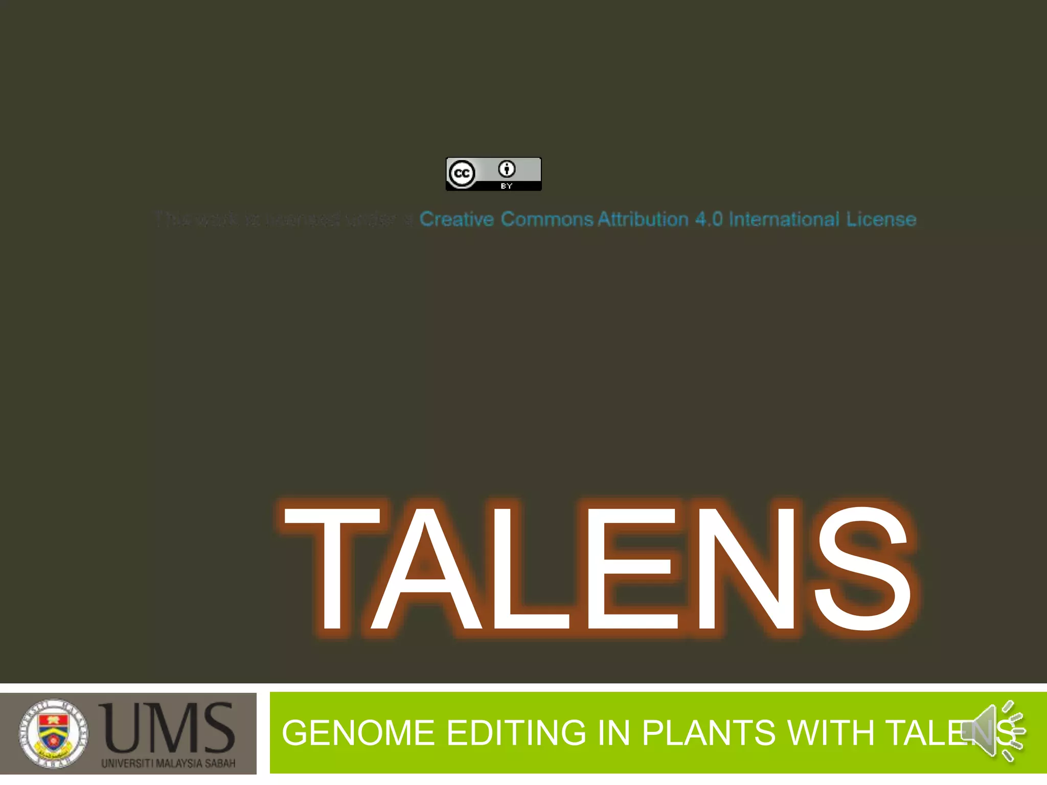 Genome Editing with TALENS | PPTX