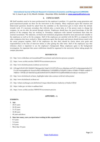 TALENT ACQUISITION PROCEDURE OF HR PROCESS: A CASE OF HCL INFOSYSTEM ...