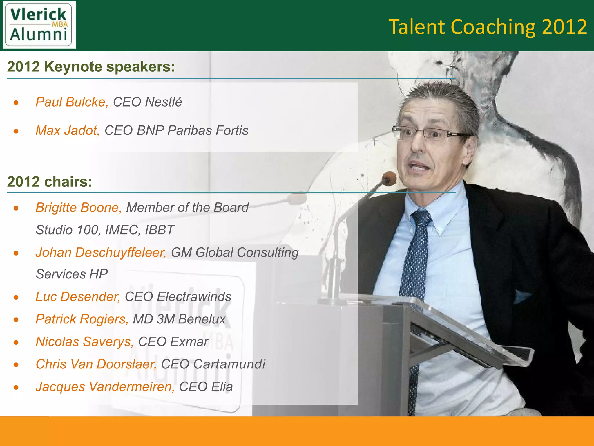 Talent coaching 2012 participants | PPT