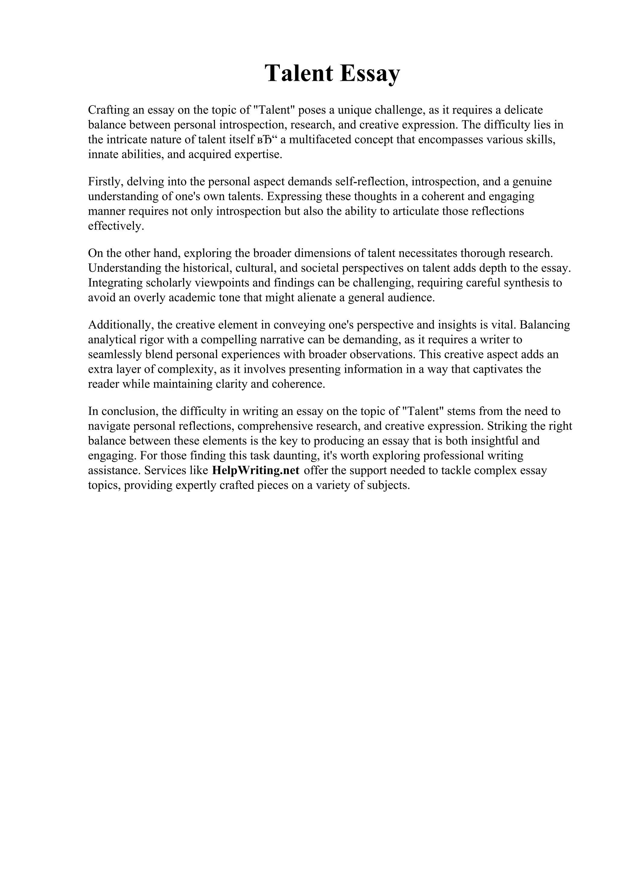 Talent Essay. What Americas Got Talent Can Teach You About Your College ...