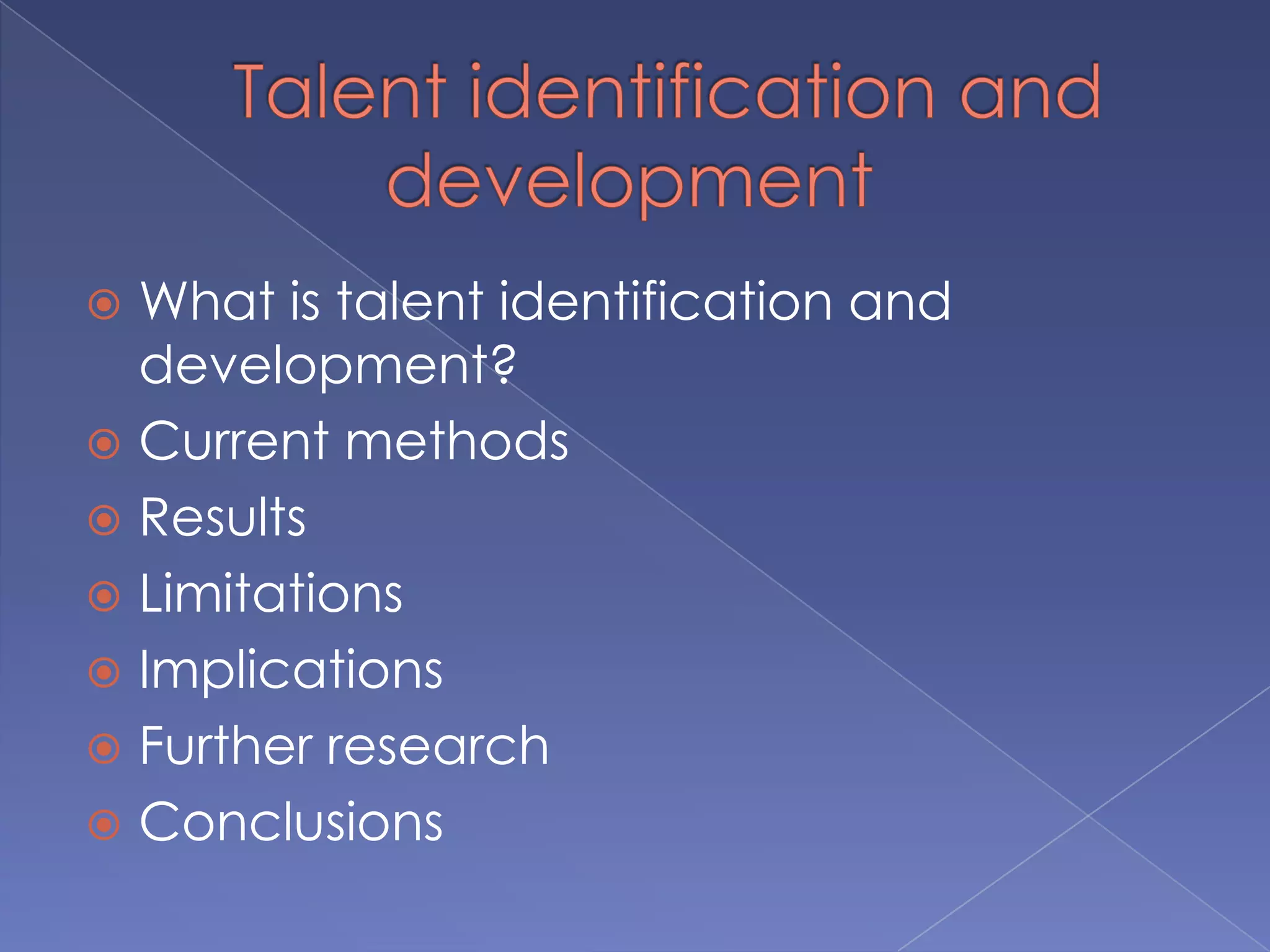 Talent identification | PPTX