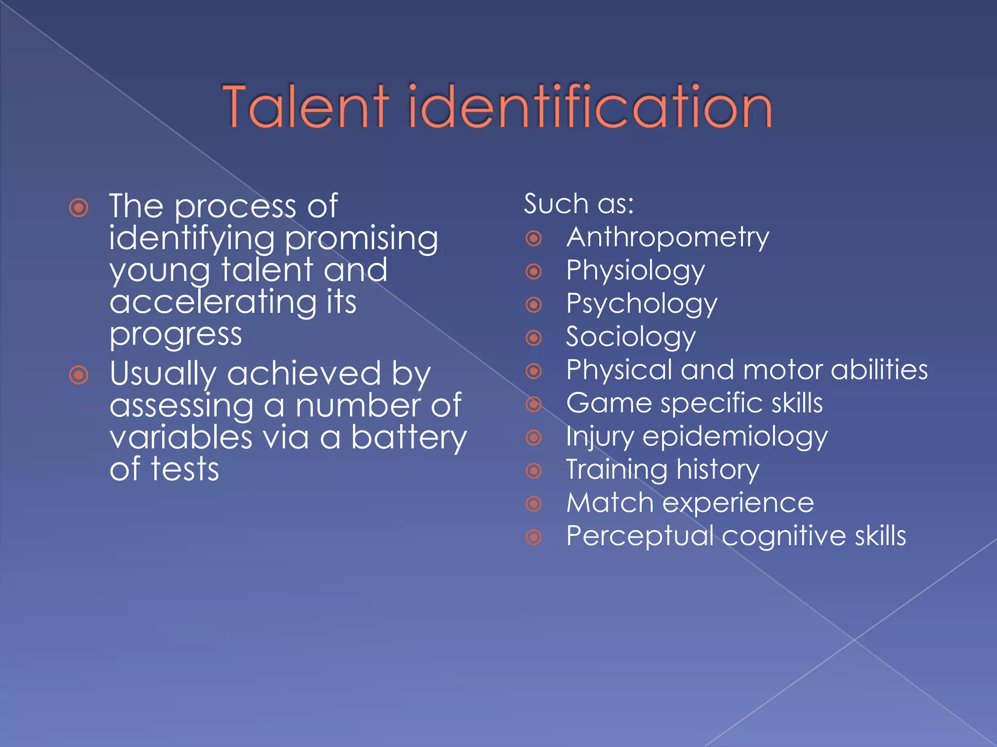 Talent identification | PPTX