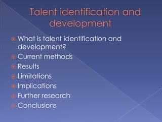 Talent identification | PPTX