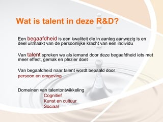 Talent in de school | PPT | Education
