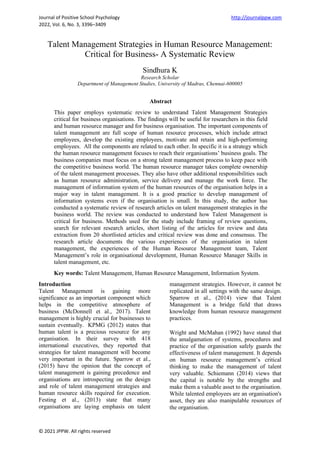 talent management in Human Resources Management for Policy Makers in ...