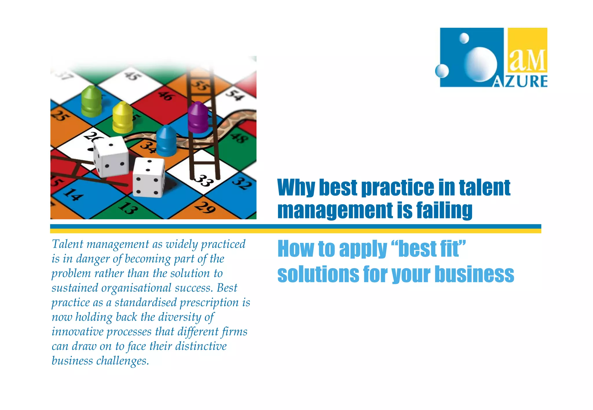 Talent Management Why Best Fit Beats Best Practice | PDF