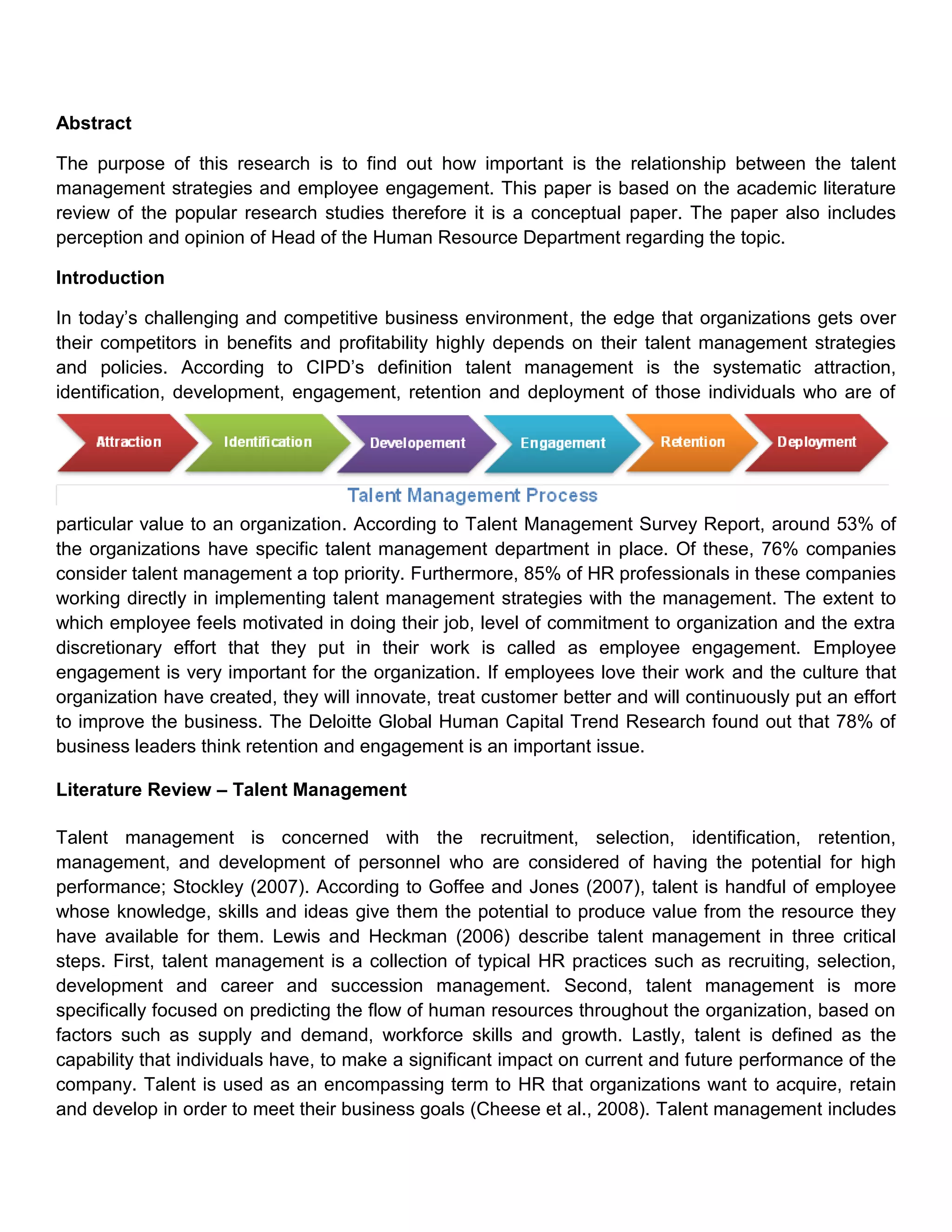 Talent management and its impact on employee engagement | PDF