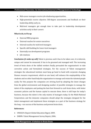 Talent management a solution to brain drain | PDF | Human Resources ...