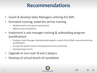 Talent Management- A case study from a sales consulting firm. | PPTX