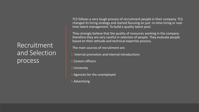 Talent Management practices of TCS | PPTX | Business Administration ...