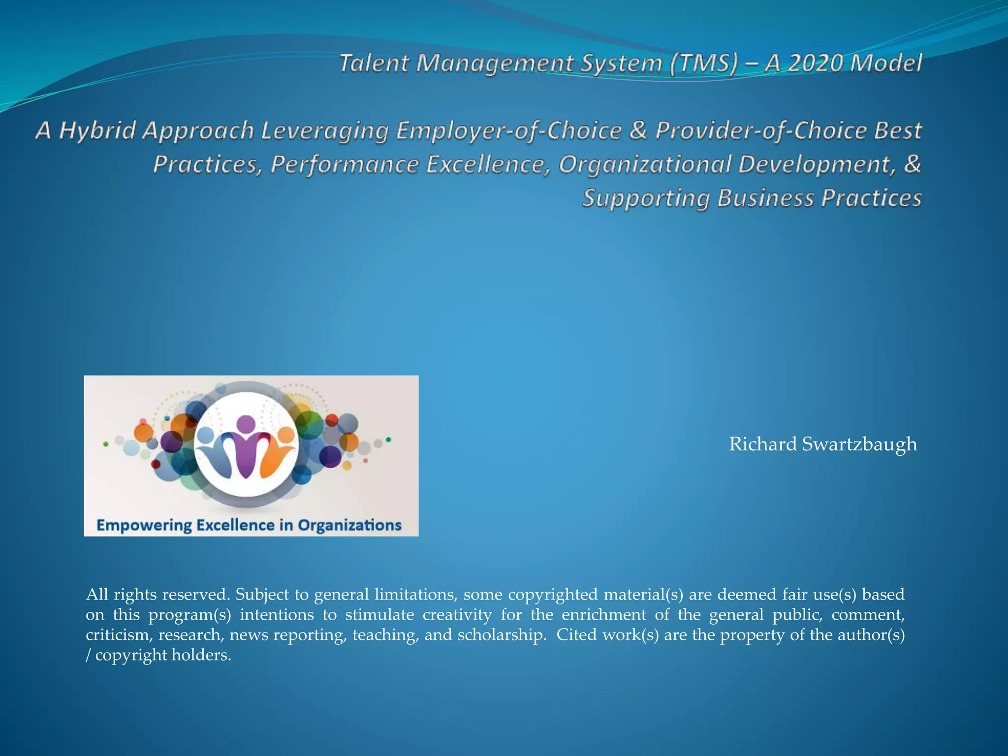 Talent Management System (TMS) a 2020 Model | PPTX