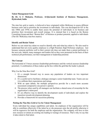 Talent Management Grid | DOCX
