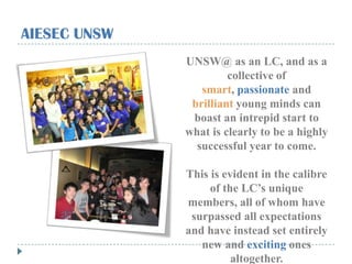 AIESEC UNSW Talent Performance Award | PPT