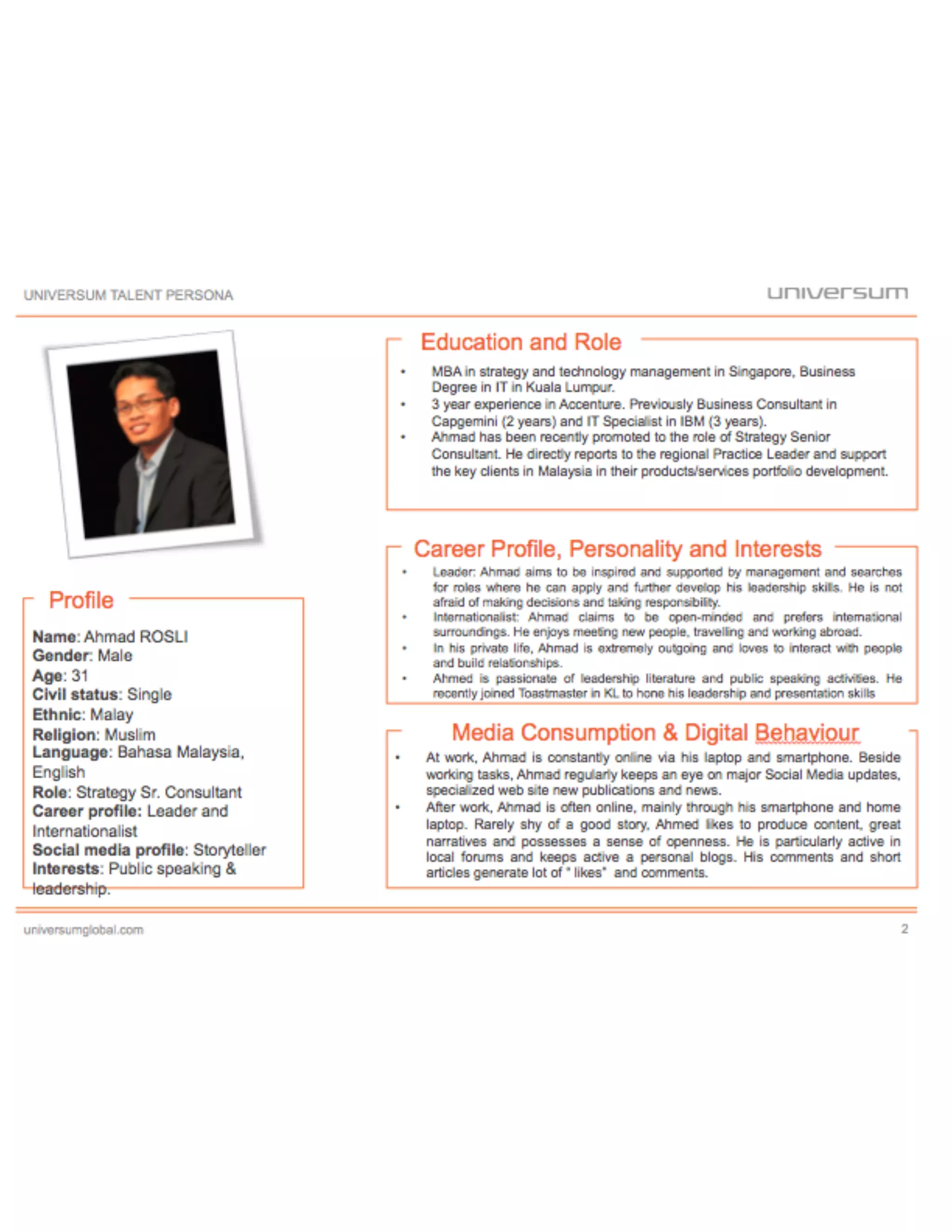 Talent Persona Map Example (Universum) | PDF