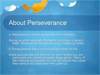 Talent plus perseverance and courage lesson 4 | PPTX