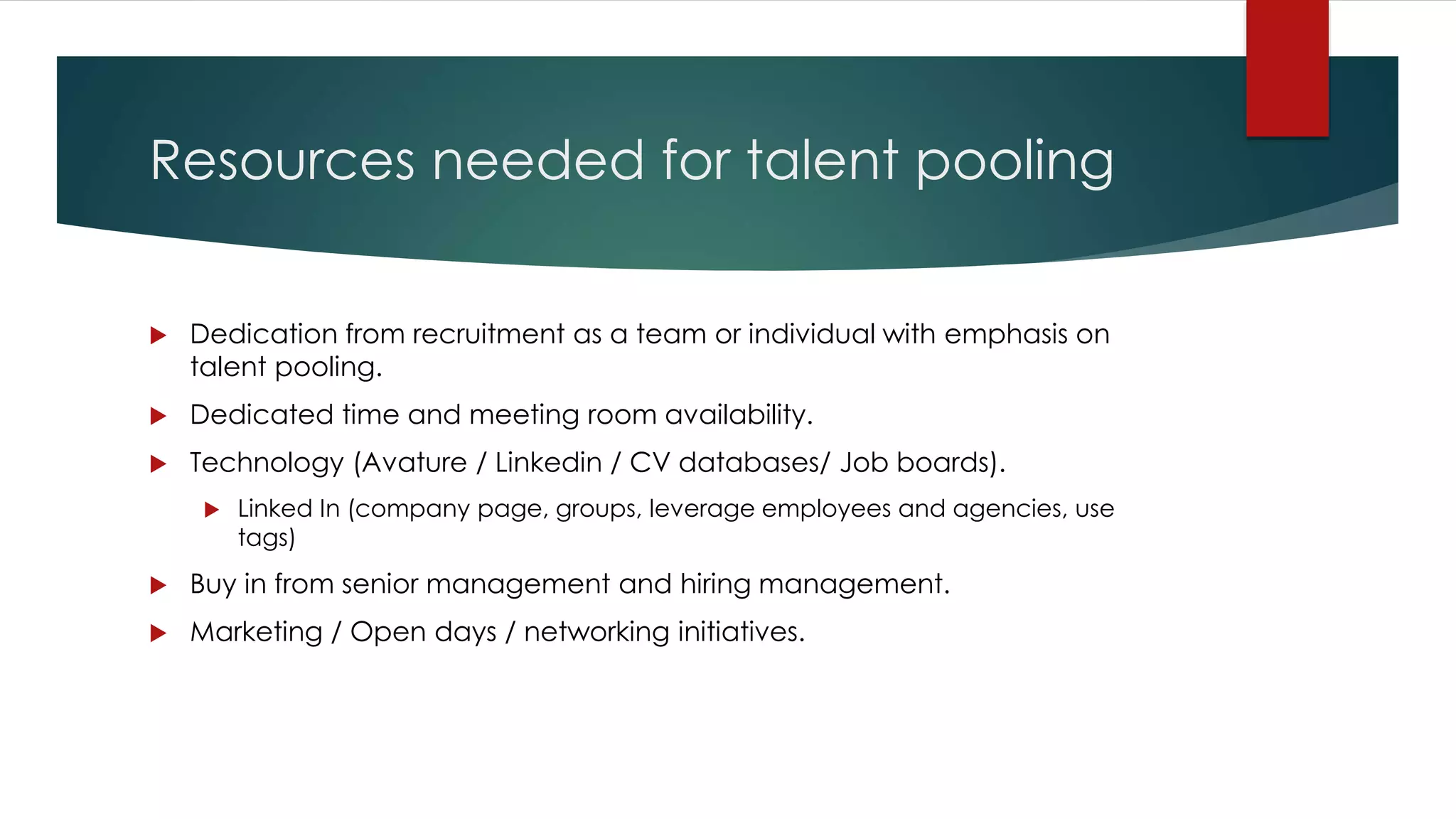 Talent pooling Techniques in a corporate environment | PPT