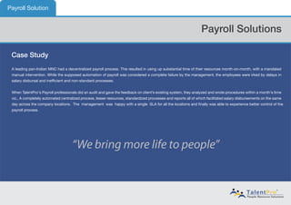 Talent pro Payroll Solutions | PDF