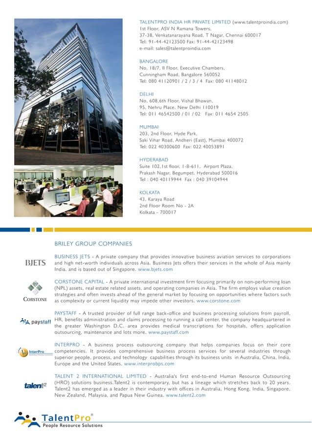 Talentpro Brochure Vii | PDF