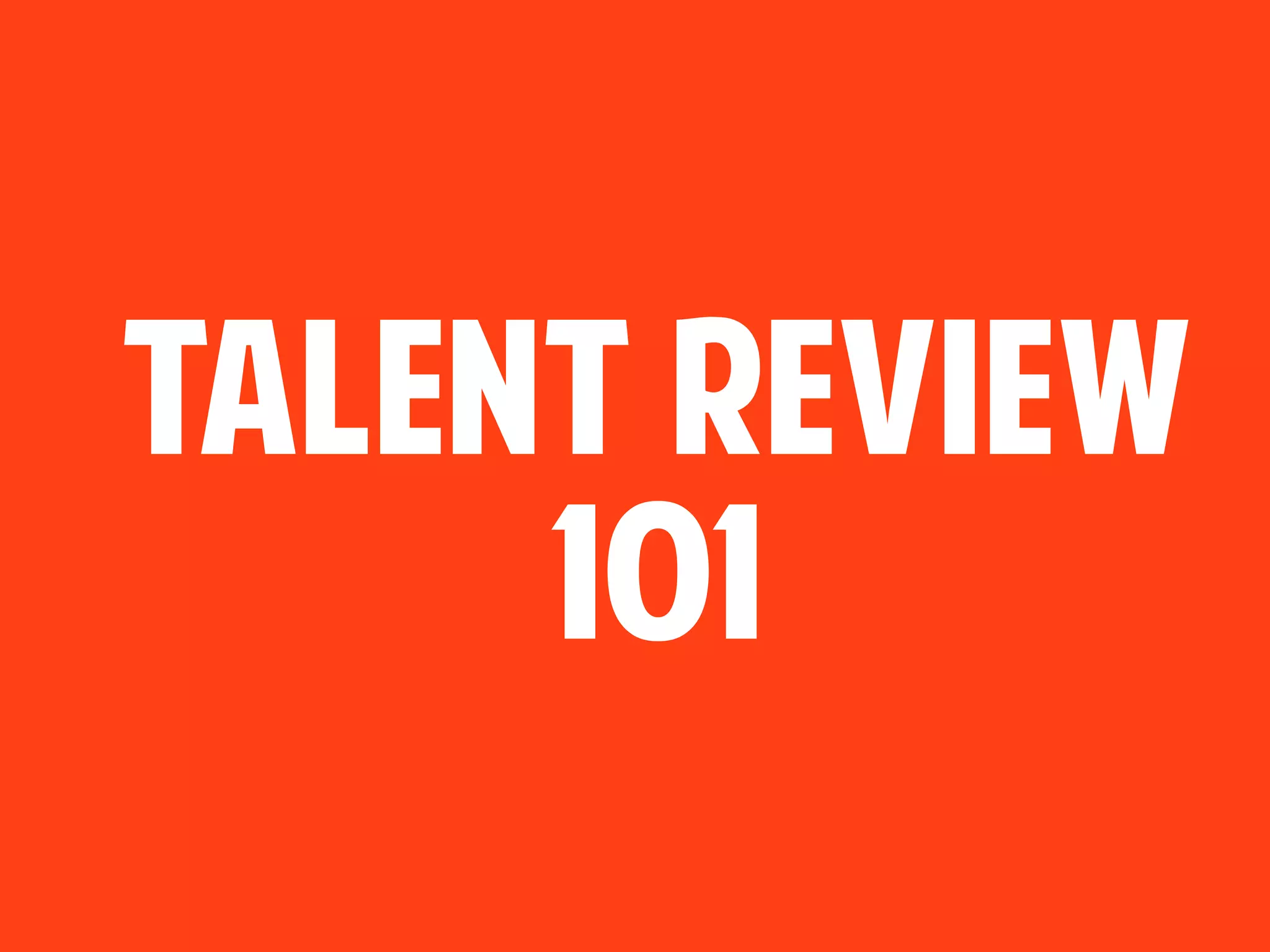 Talent review 101 | PDF