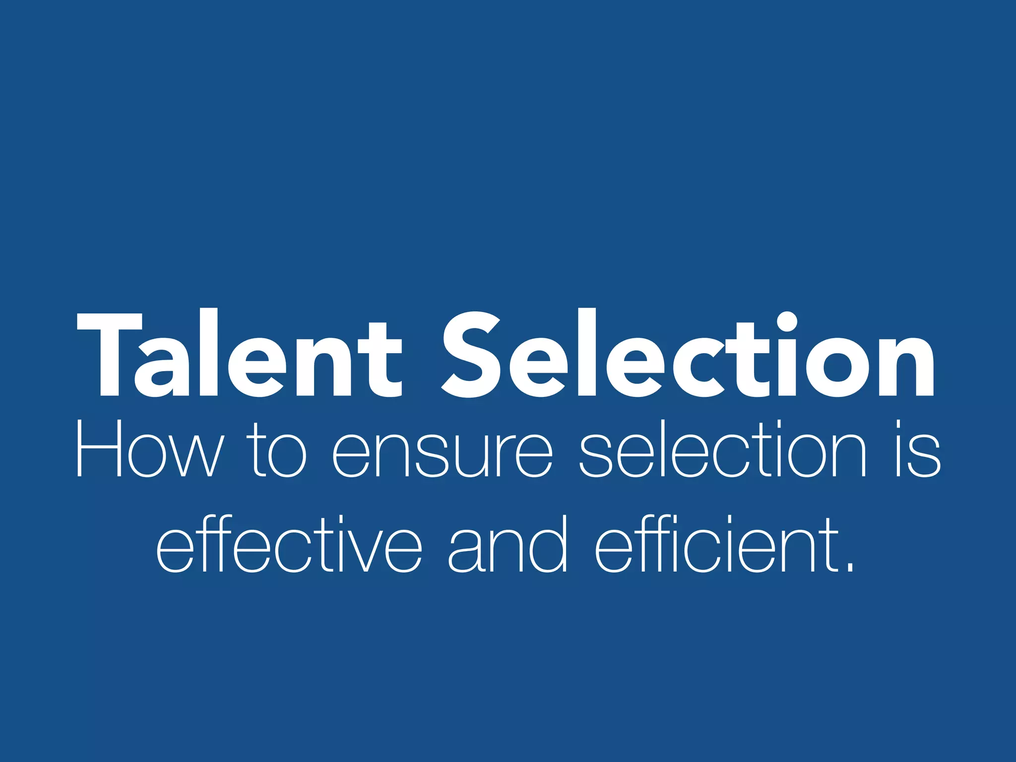 Talent selection | PDF