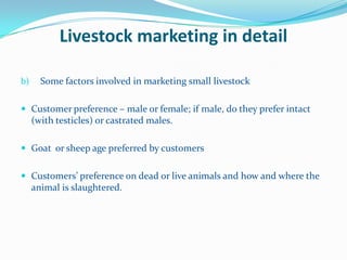 Livestock Marketing and Types of Markets | PPTX