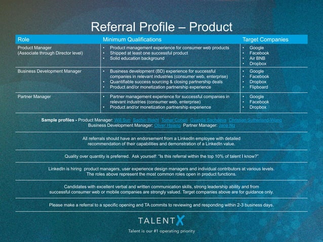 TalentX Referral Profiles | PPT