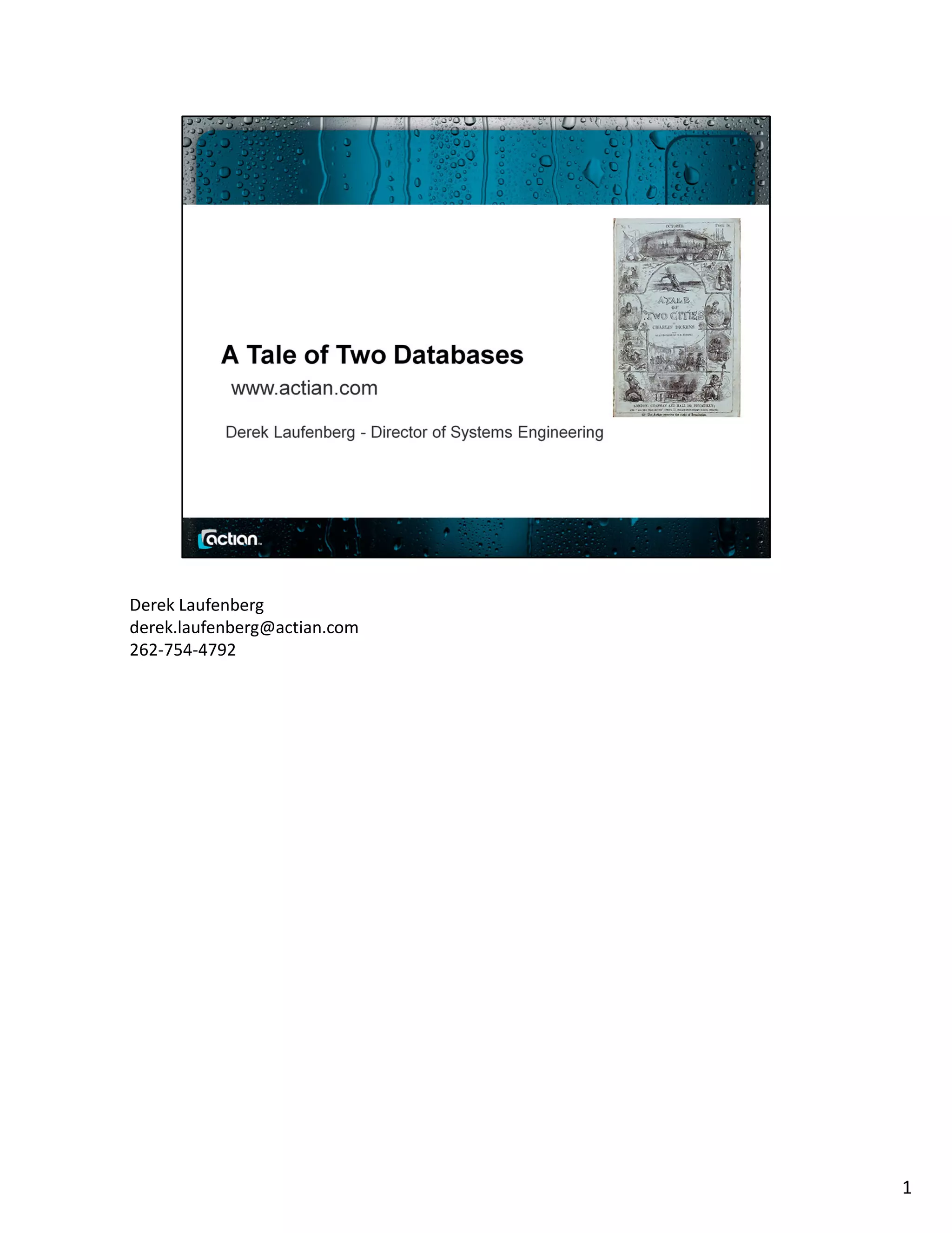 Nosql Object Db And Newsql Columnar Db A Tale Of Two Databases Pdf 9945