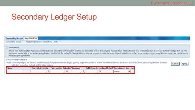 Secondary Ledger implementation in Oracle R12 | PPTX
