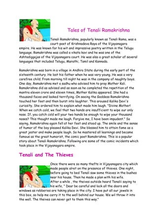 Tales of tenali ramakrishna | PDF