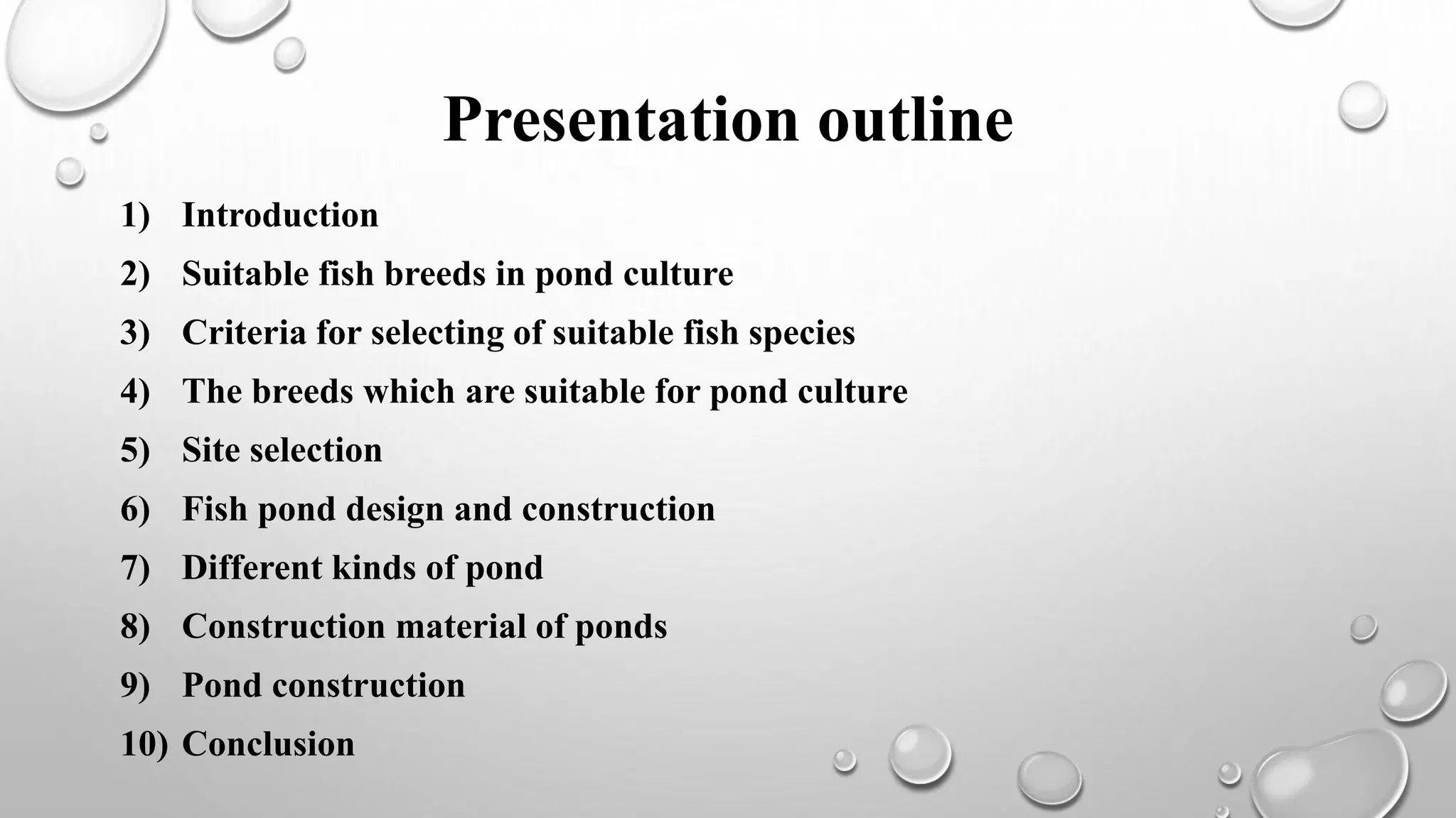 Pond Design And Construction System In An Aqua Farm. | PPTX