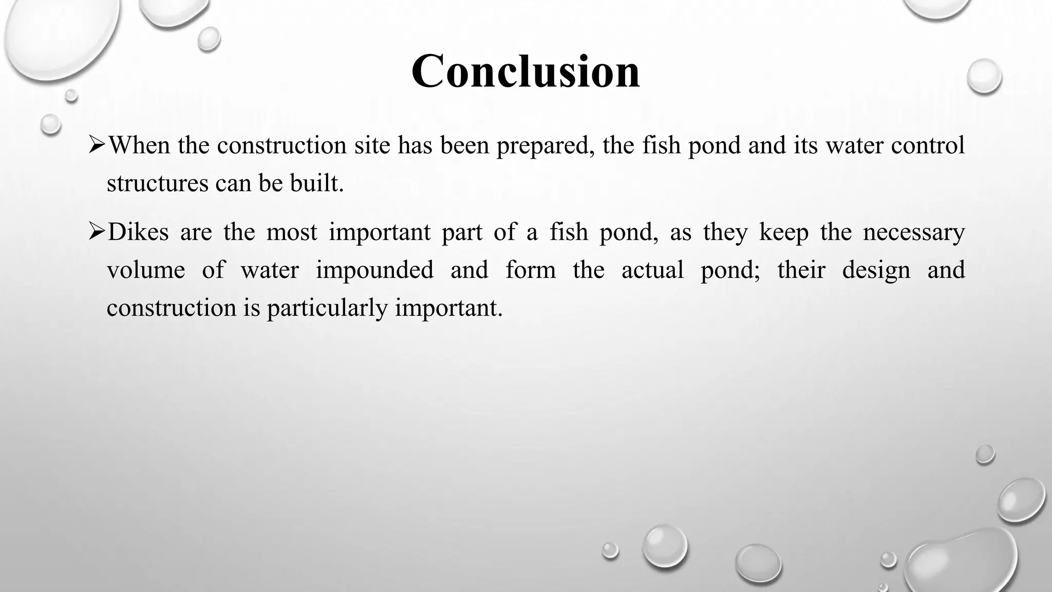 Pond Design And Construction System In An Aqua Farm. | PPTX