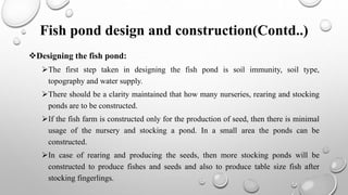 Pond Design And Construction System In An Aqua Farm. | PPTX