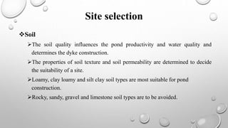 Pond Design And Construction System In An Aqua Farm. | PPTX