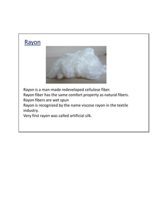 Properties of Natural and Man made fibers | DOCX