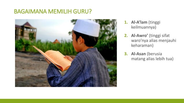 Ta'lim Muta'allim - Bab 3 - Memilih Ilmu, Guru, Teman, dan Tabah | PDF