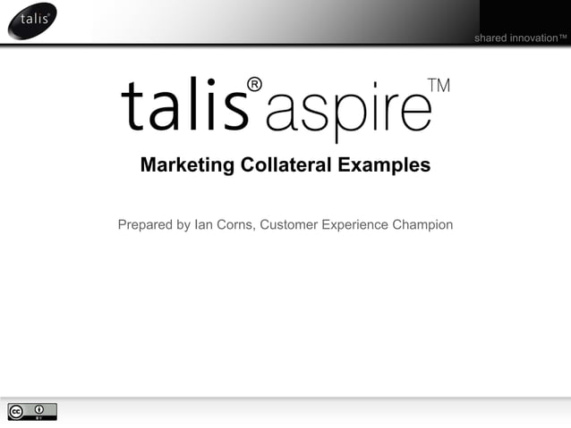 Talis Aspire Marketing Collateral Examples | PPT
