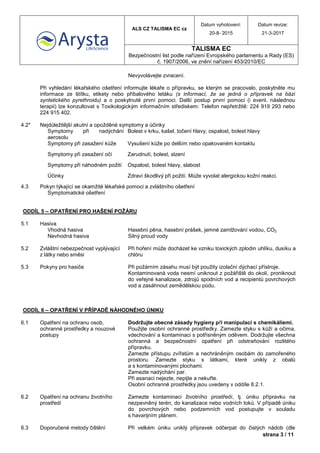Talisma ec cz msds for 2017 | PDF