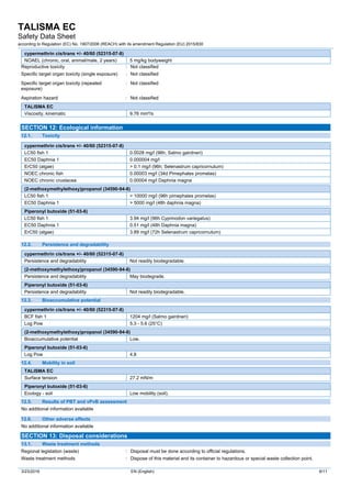 Talisma ec msds | PDF