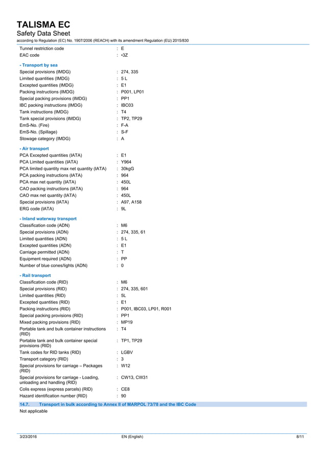 Talisma ec msds | PDF