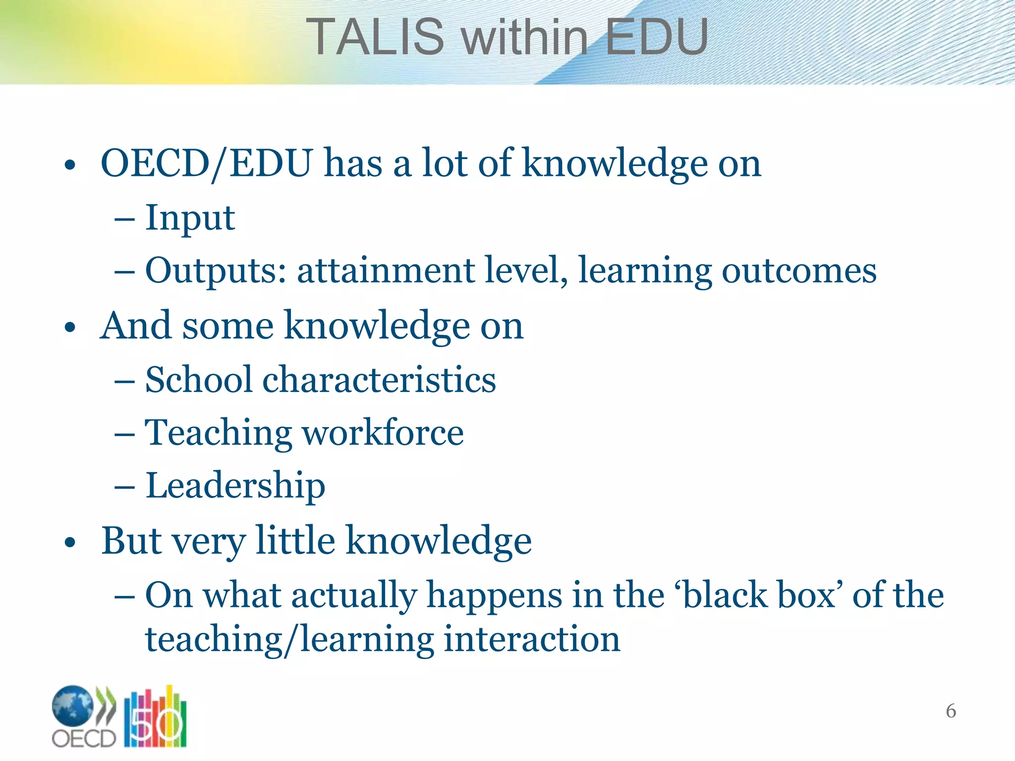 TALIS (Teaching and Learning International Survey) | PPTX