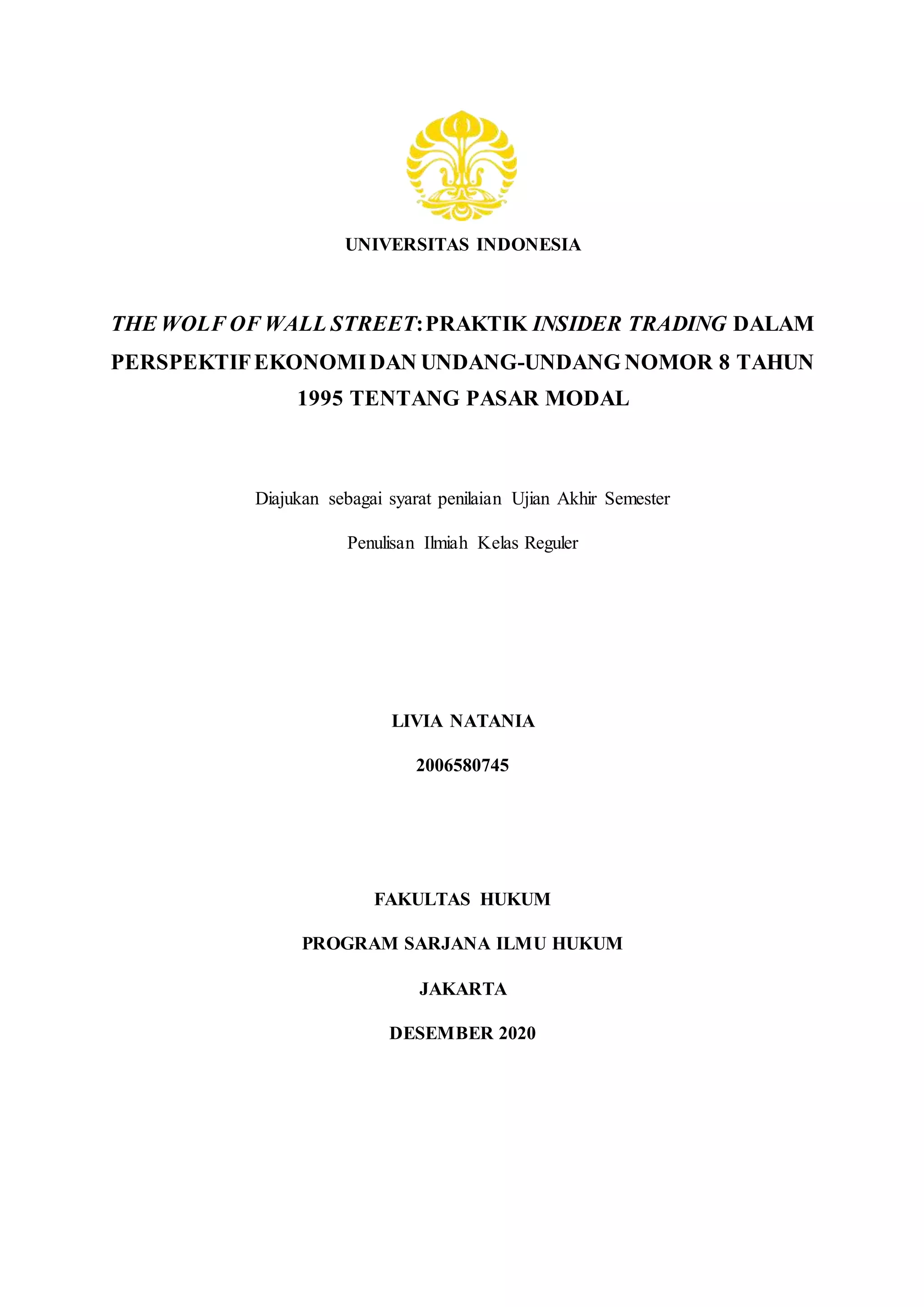 Penulisan Ilmiah, Insider Trading.docx