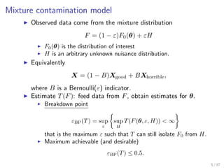 Robustness under Independent Contamination Model | PPT